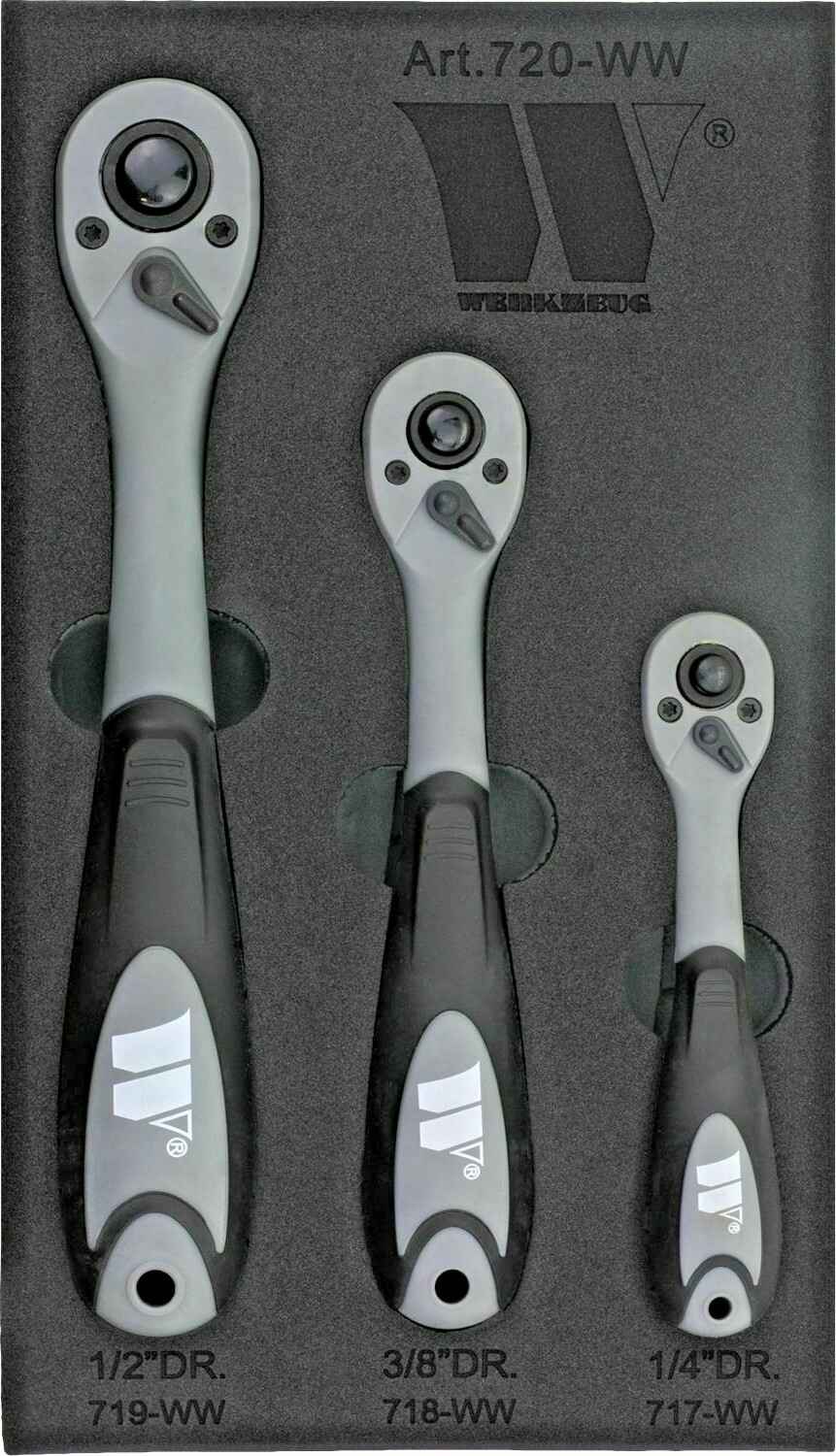 Welzh Werkzeug 3-Piece Ratchet Set Composite Style 72-Tooth 1/4 3/8 1 ...