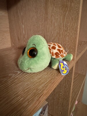 NWT Ty 6'' Sandy the Turtle Beanie Boo with Gold Sparkly Eyes | eBay