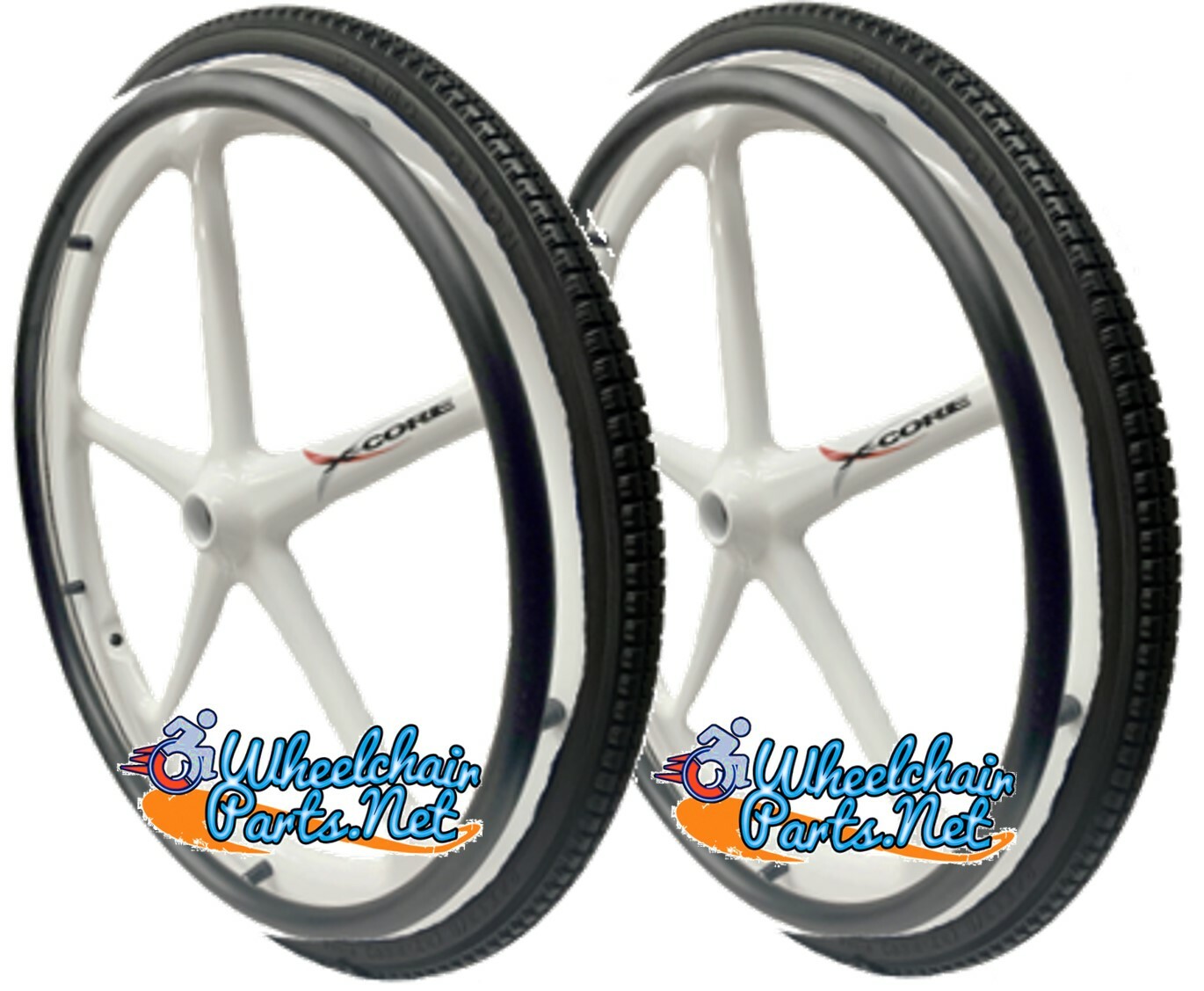 Set of 2 X-core 24" x 1 3/8" (540m) Wheelchair Wheels With Tire and ...
