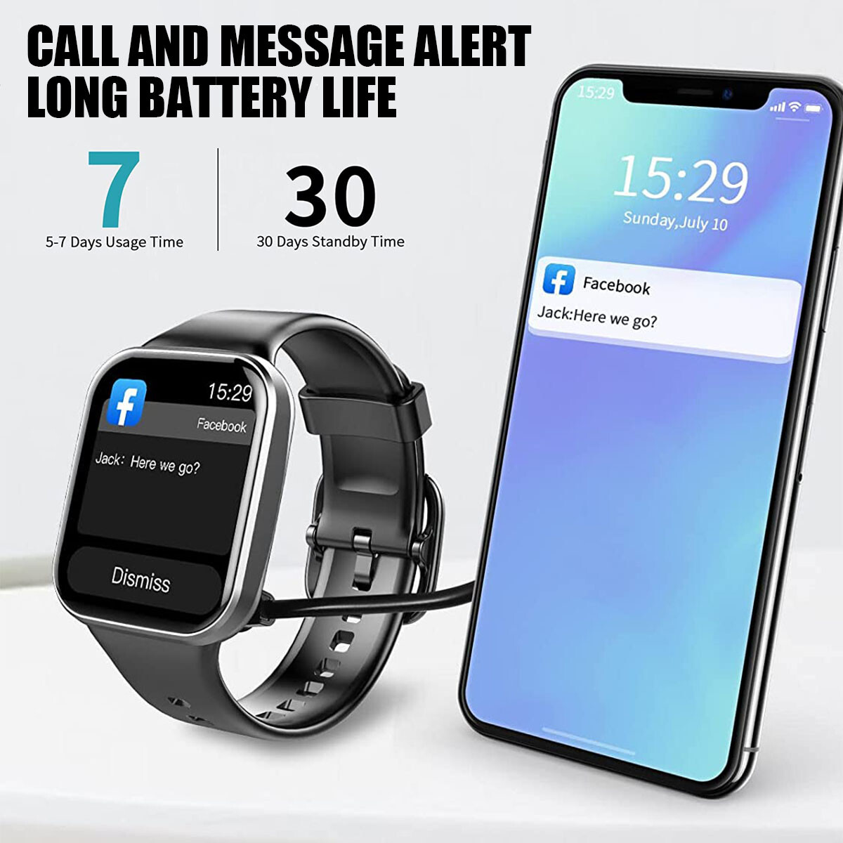Smart Watch Men Women Fitness Tracker Heart Rate Watches for iPhone ...