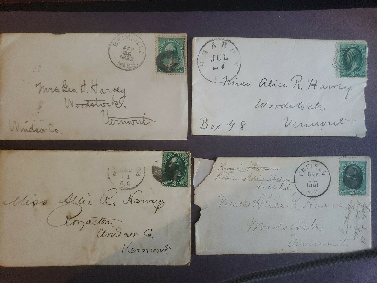 LOT OF 4 - 1870s-80s Scott 3c Scott #136-214 Stamped Envelopes diff ...
