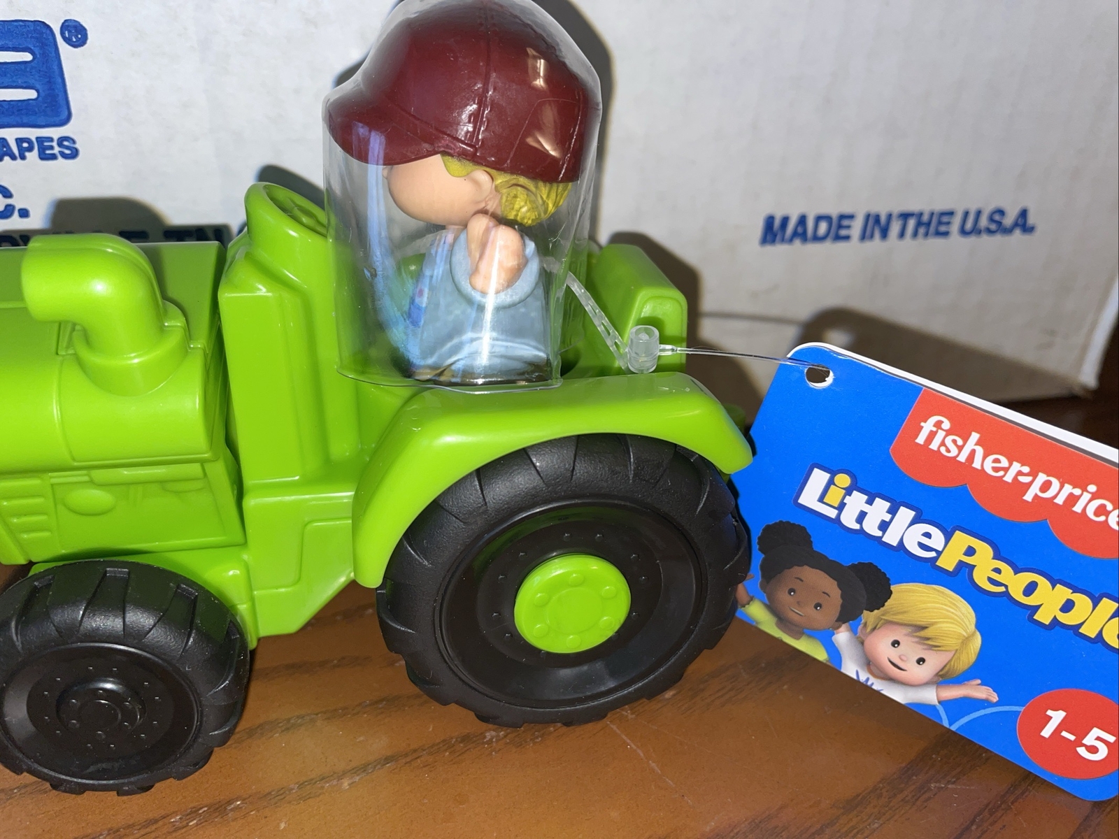 Fisher Price Little People Helpful Harvester Green Farm Tractor Figure ...
