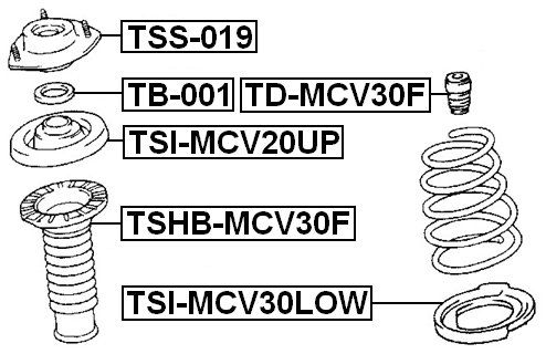Front Strut Mount Shock Absorber Support FEBEST TSS-019 OEM 48609-33170 ...