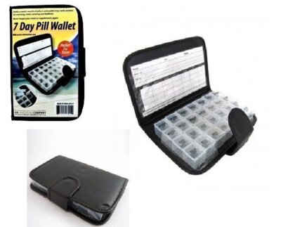 Deluxe 7 Day Pill Organizer Dispenser Box In Wallet Weekly Medicine ...