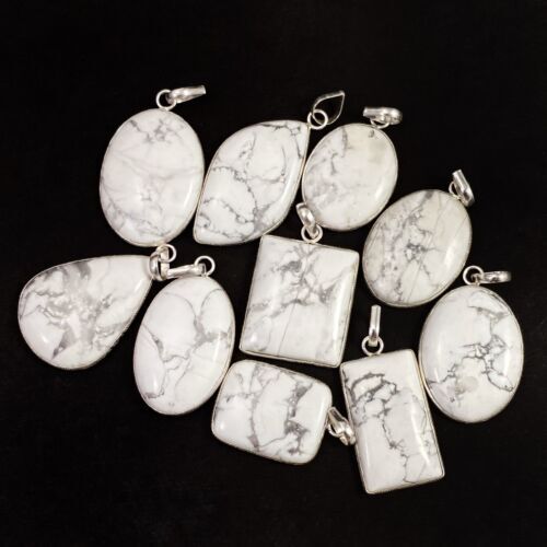 Natural Howlite Pendants Jewelry For Woman Silver Plated Pendants | eBay