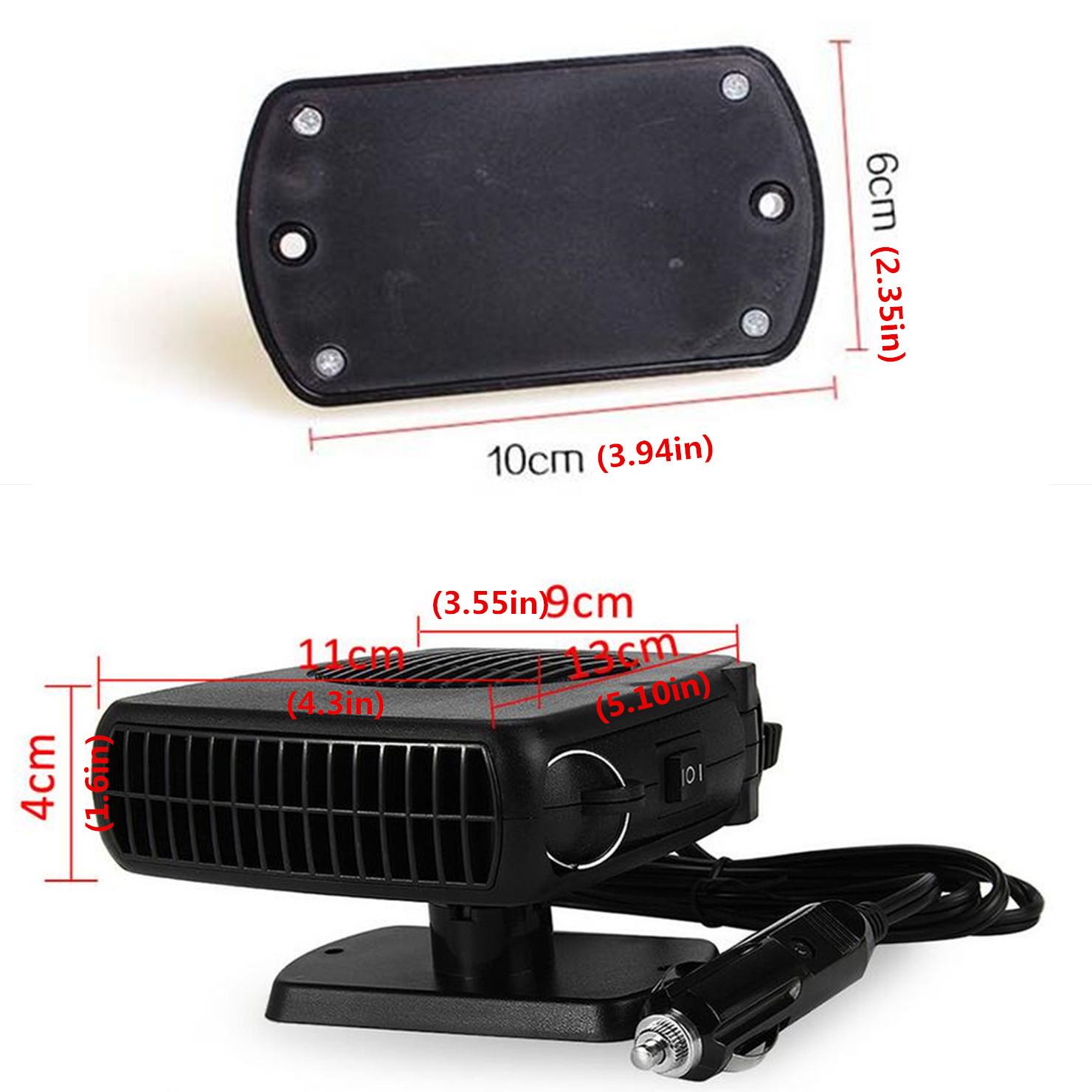 Car 150W Front Rear Windshield Ceramic Heater Cooling Fan Defroster ...