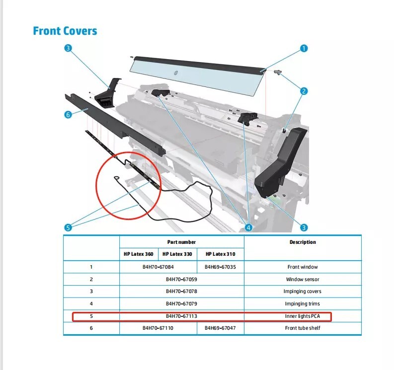 B4H70-67113 Inner Lights PCA SERV for HP Latex 350 365 560 570 375 335 ...