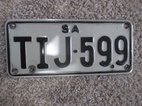 SOUTH AUST - MOTORCYCLE NUMBER PLATE METAL ISSUE # TIJ 599 | eBay Australia