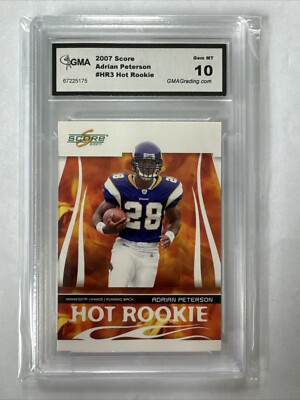 2007 Adrian Peterson Score Hot Rookie Card RC #HR3 Graded 10 GMA ...