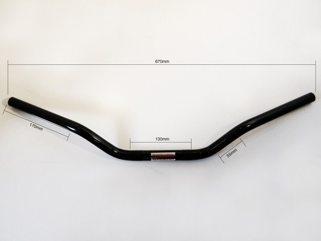 Handlebars, Low-rise, Black, 7/8", Cafe Racer, Bobber, Tracker, Cruiser ...