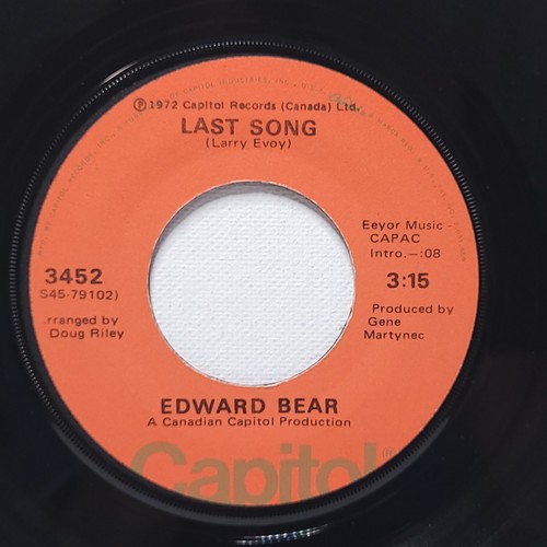 Edward Bear 45 Record Last Song / Best Friend on Capitol EX Rock | eBay