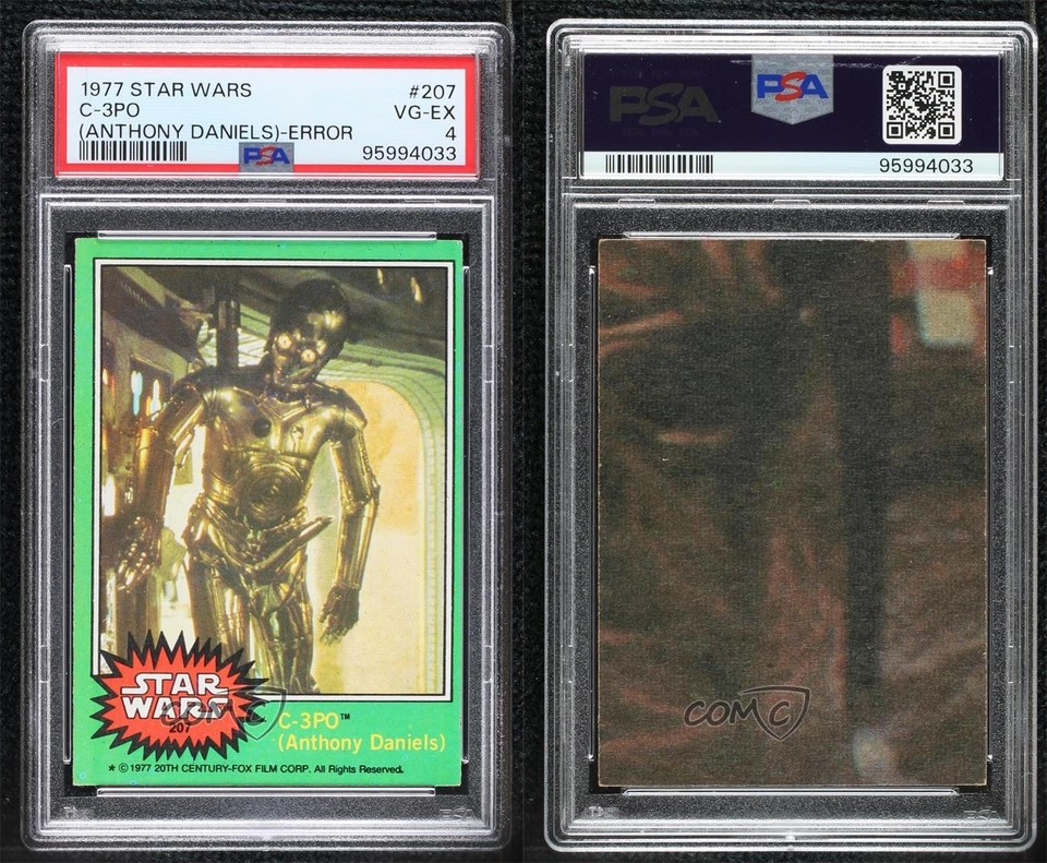 1977 Topps Star Wars C-3PO (Anthony Daniels) (Goldenrod Variation) PSA ...