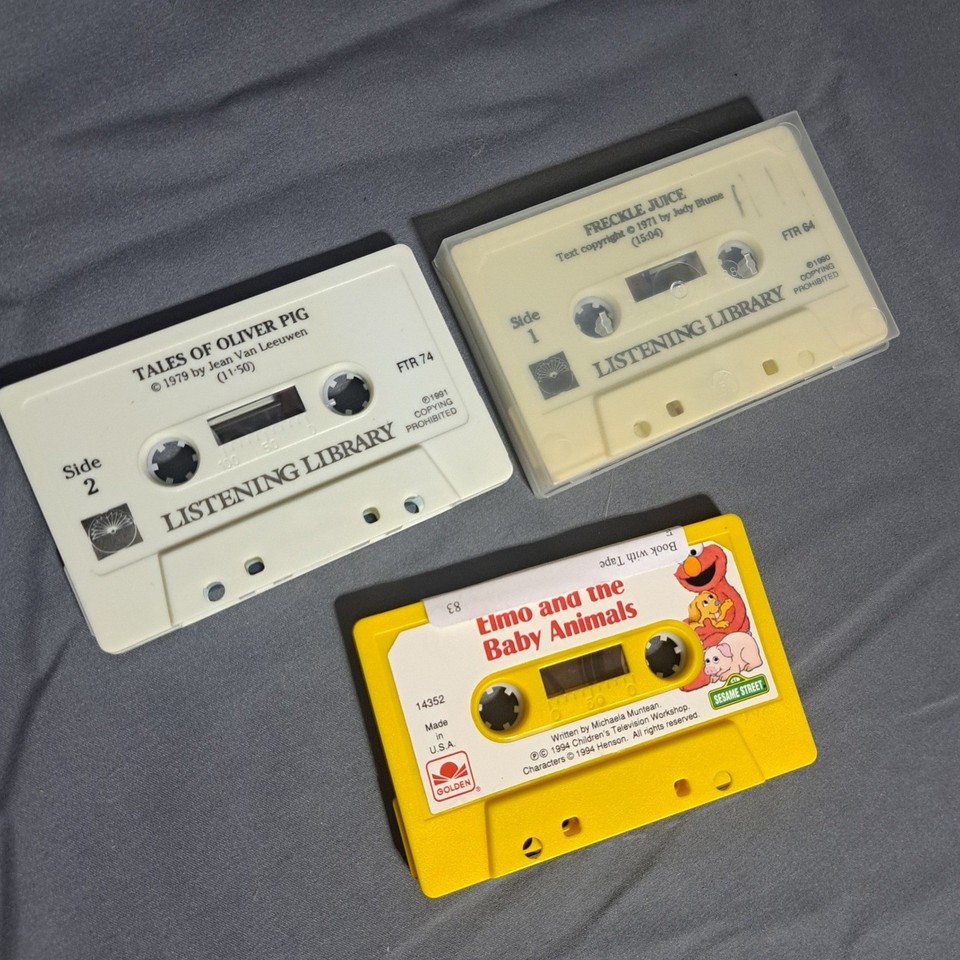 VTG Lot of 3 Listening Library Sesame Street Read Along Cassette Tapes ...