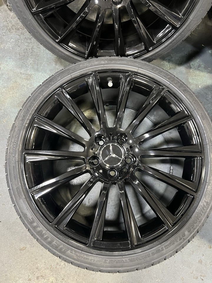 19x8.5 19x9.5 MERCEDES BENZ GLOSS BLACK WHEELS RIMS TIRES C43 C63 SL500 ...