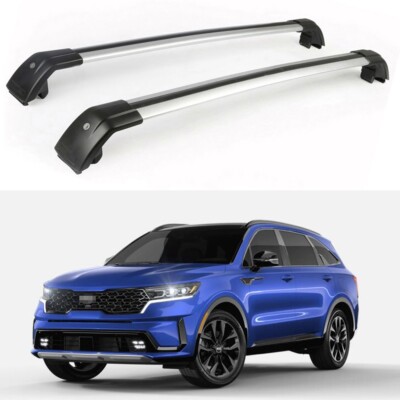 2Pcs Fit for KIA Sorento 2020-2023 Silver Lockable Roof Crossbars Cross ...