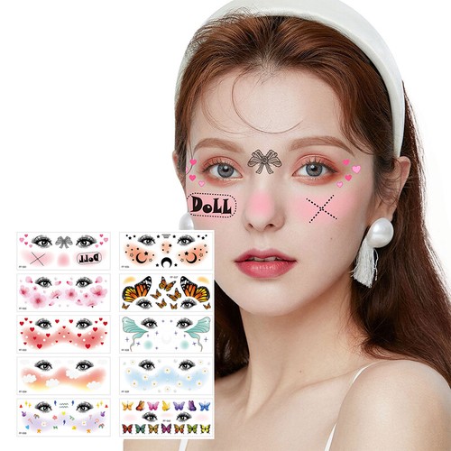 10pcs Portable Decorative Stickers Sweet Blush Face Patch Tattoo ...