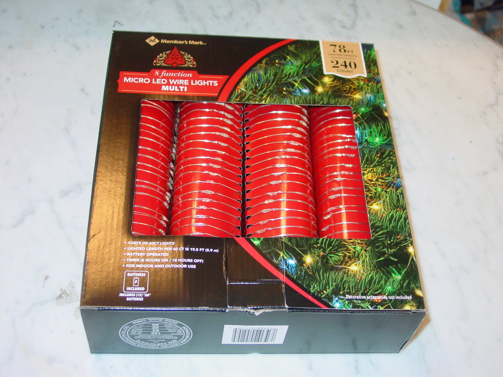 Members Mark Micro LED Wired Lights 240 Count 8 Function! Batteries ...