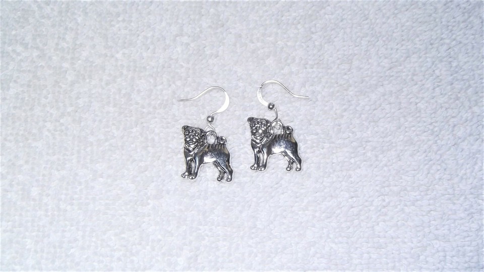Pug Dog Pet Pair of Earrings Jewelry Piercing Fashion Handmade Animal ...