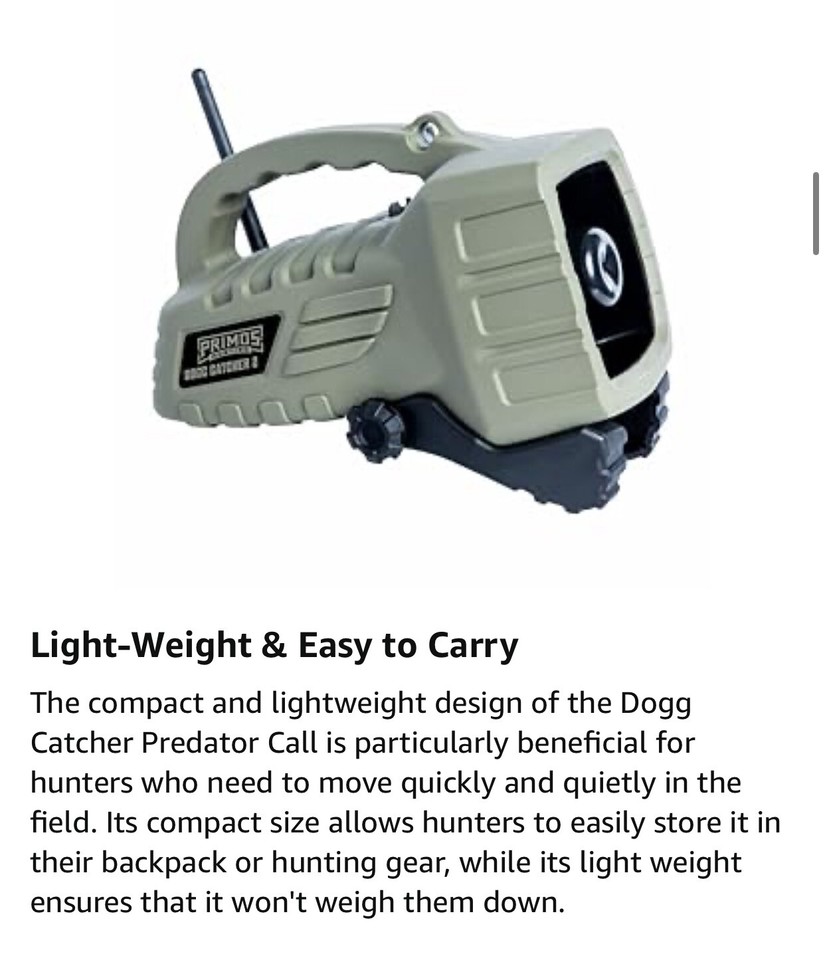 Primos Hunting Dogg Catcher 2 Electronic Predator Call 12 Sounds 100 Yd ...