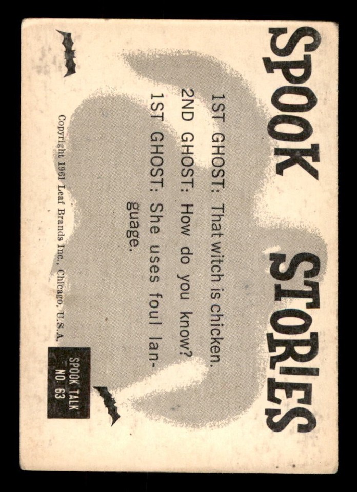 1961 Leaf Spook Stories #63 I Told This Wise Guy Not To Take… GD *d4 | eBay