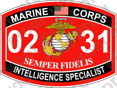STICKER USMC MOS 0231 INTELLIGENCE SPECIALIST N CAMPAIGN ooo USMC Lisc ...