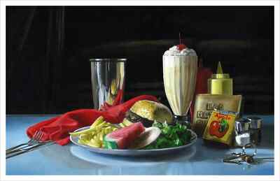 Pulp Fiction Diner Still Life Painting Giclee Poster Print Art 17x11 ...