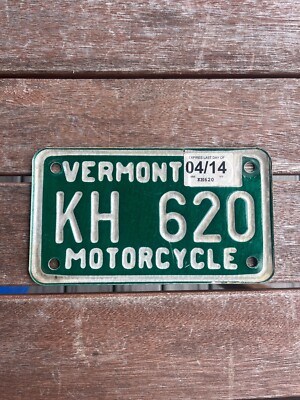 2014 VERMONT VT MOTORCYCLE MC LICENSE PLATE KH 620 | eBay