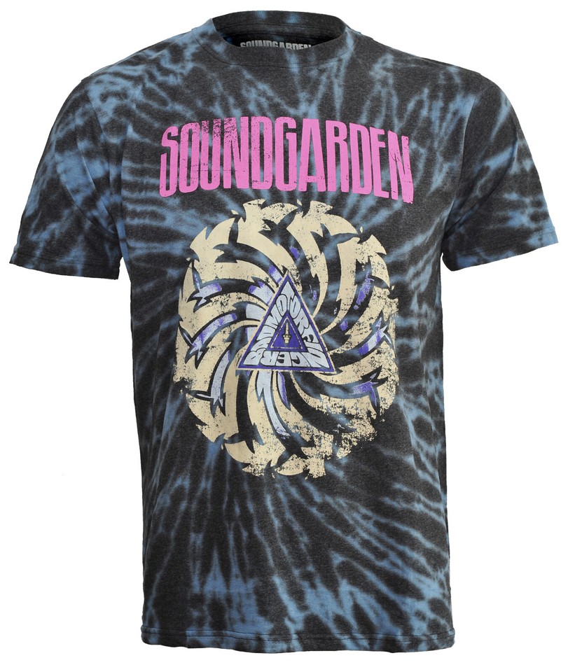 Soundgarden T Shirt Official Badmotorfinger Band Logo Blue New Dip Dye ...