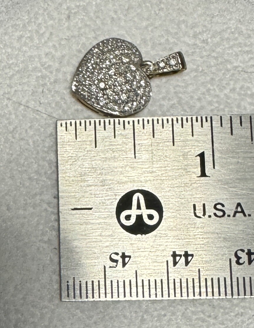 Diamond Heart Pave Pendant 10K Gold Vintage - Gem