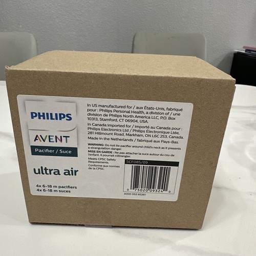 Lot Of 4 Philips Avent Ultra Air Orthodontic Pacifiers W/Case 6-18m (2 ...