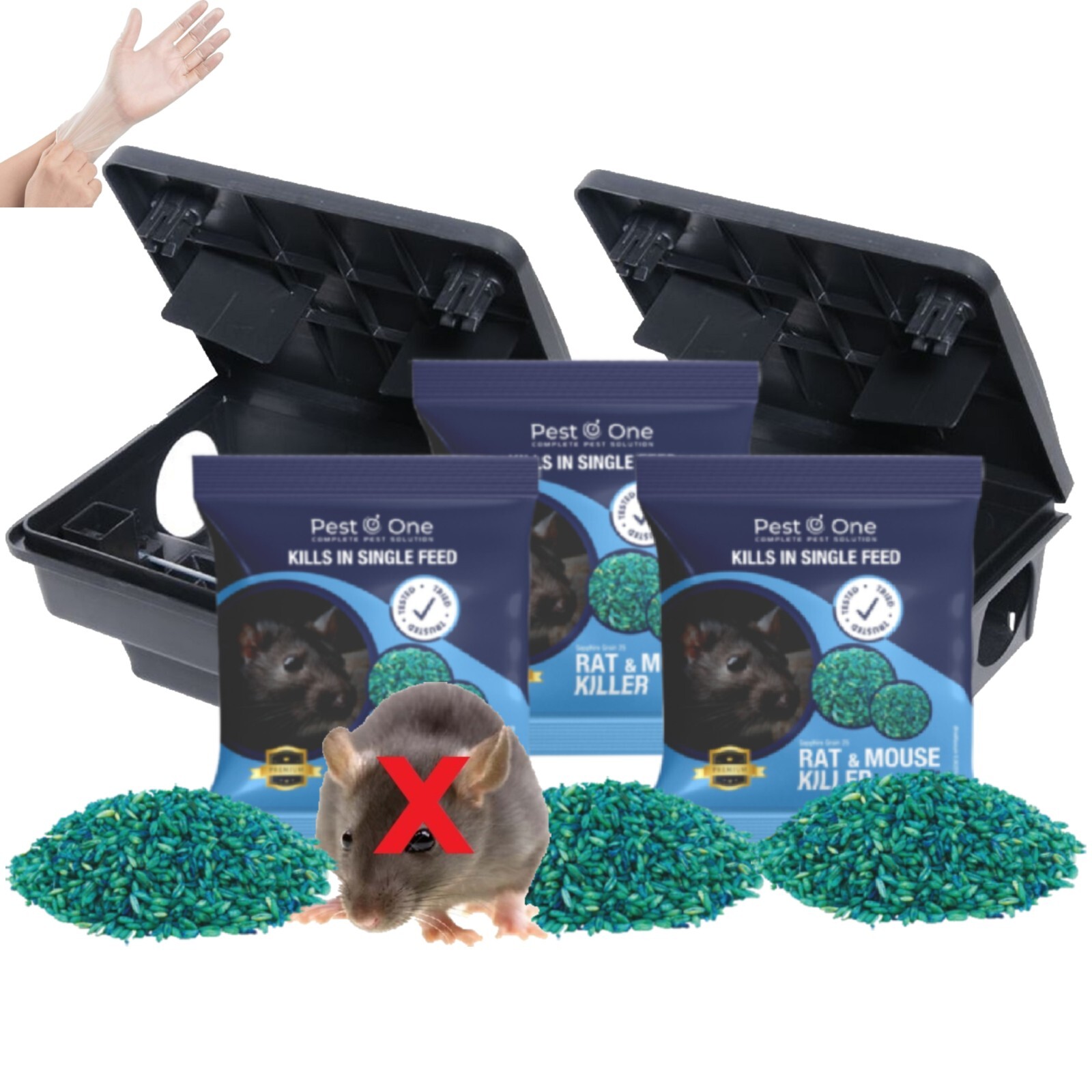 PROFESSIONAL Rodent Rat Box Station & STRONGEST POISON Single Feed ...