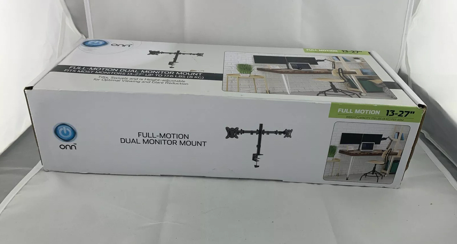ONN Full-Motion Dual Monitor Arm Mount for 13-27 Screens - Swivel, Tilt ...