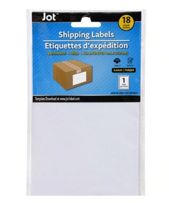 Jot White Shipping Labels, 18-ct. Packs | eBay
