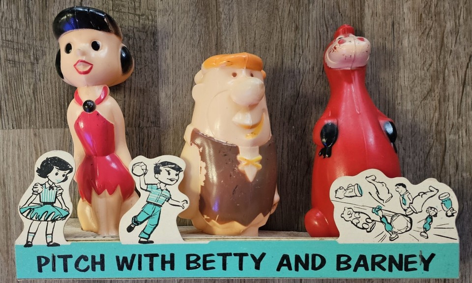 VINTAGE TRANSOGRAM 1961 THE FLINTSTONE PITCH AND BOWL TOY SET GAME + | eBay