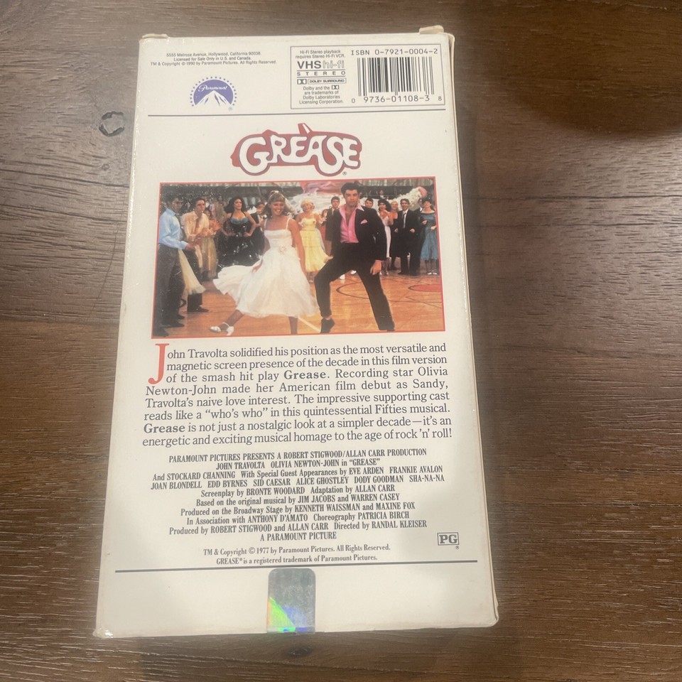 Grease (VHS) John Travolta and Olivia Newton 1977 97360110838| eBay