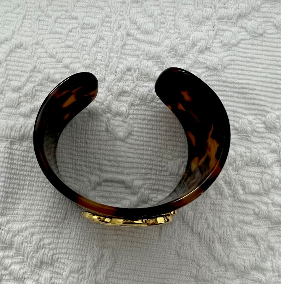 NWOT Tortoiseshell gold Initial "B" cuff brac elet | eBay