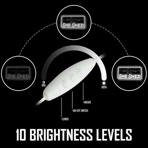 She Shed Neon Sign Welcome LED Wall Light Dimmable Sign for Home Bar ...