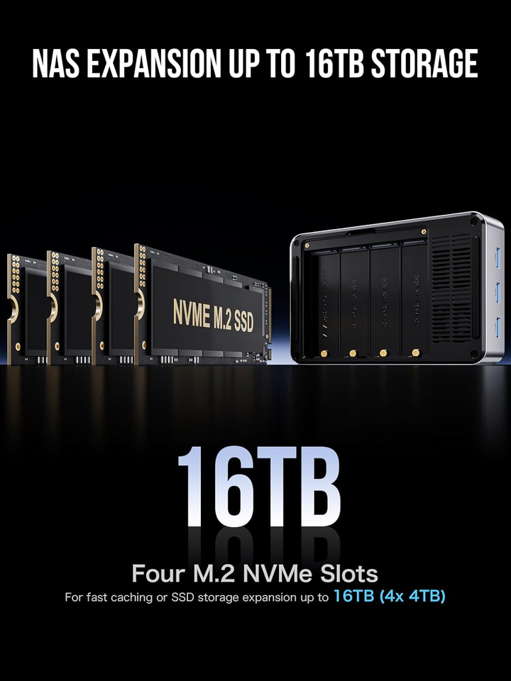 GMKtec G9 Mini PC NAS, Intel N150, 12GB DDR5, 64GB eMMC + 1TB SSD, 4x M ...