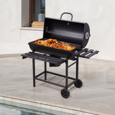Barrel Barbecue Grill Oil Barrel Stove Outdoor Camping BBQ Cooking ...