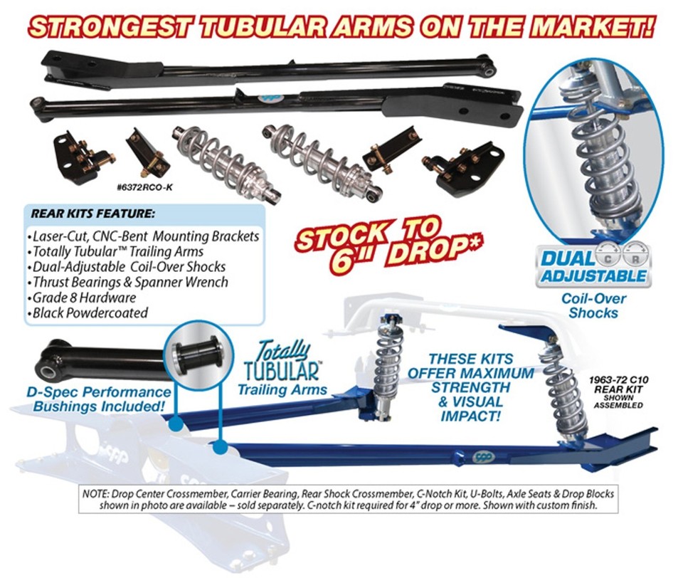 C-10 1963-1972 CPP Complete Coilover Conversion Kit w/ Trailing Arms 3 ...