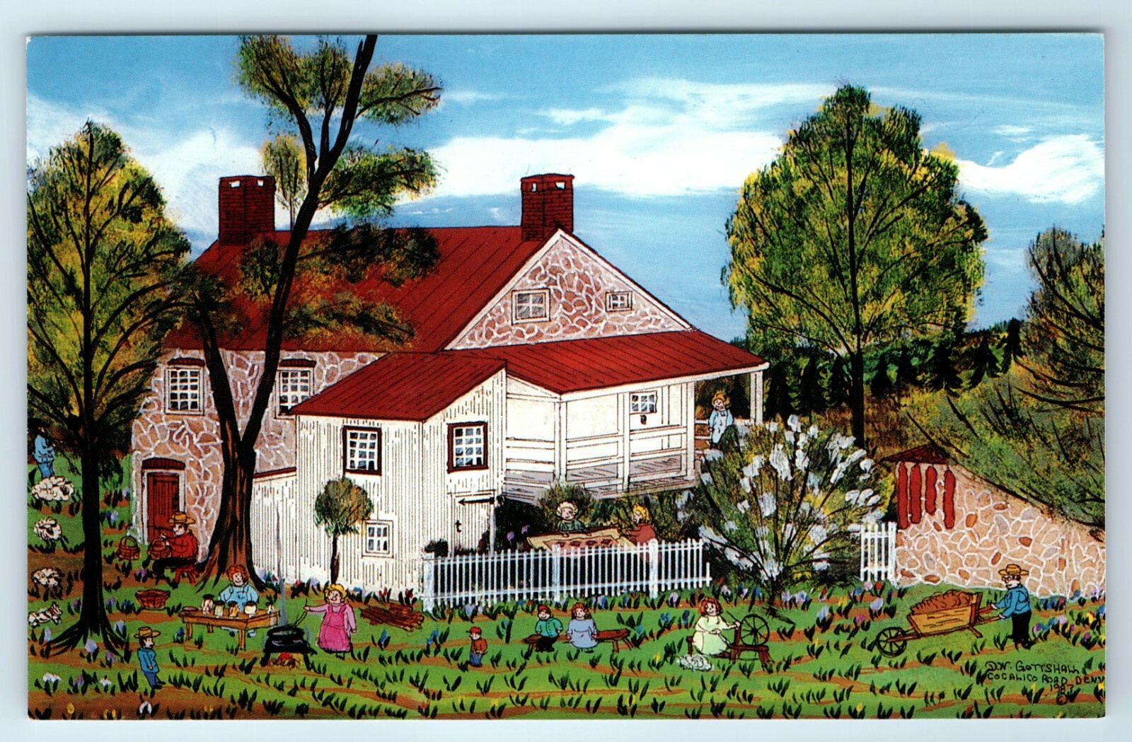Vintage Postcard Alexander Schaeffer Farmstead David Gottshall Art PA ...