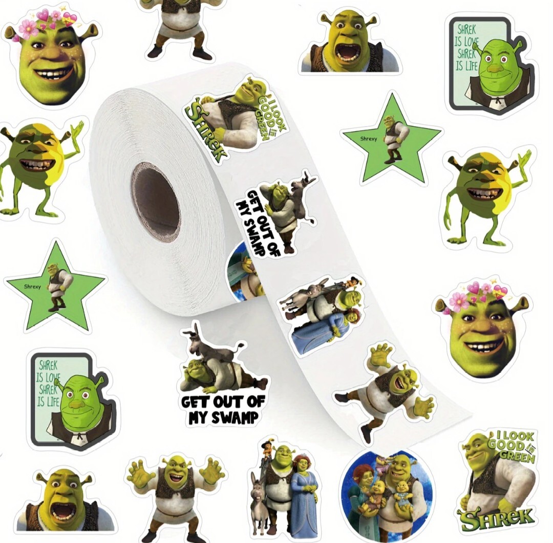 50 SHREK ASSORTED 1" STICKERS LABELS SEALS DISNEY PARTY FAVOR GIFT ...