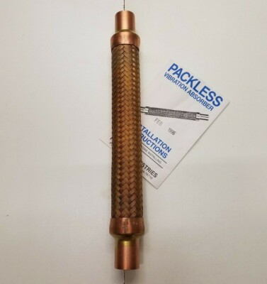 Packless Flex Joint 1" Copper Sweat Ends 1-1/8" OD, 13" OAL, 380 psig ...