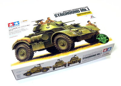 TAMIYA Military Model 1/35 British Armored Car STAGHOUND Mk.I Scale ...