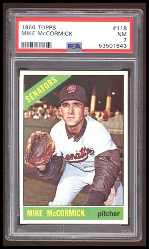 1966 Topps Mike McCormick PSA 7 NM Nice Centering! #118 Baseball Card ...