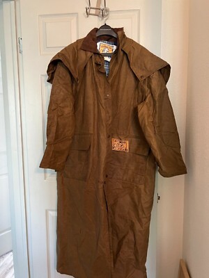 Australian STOCKMAN'S DUSTER FEATHERTOP Flannel Lined Long Duster Large ...