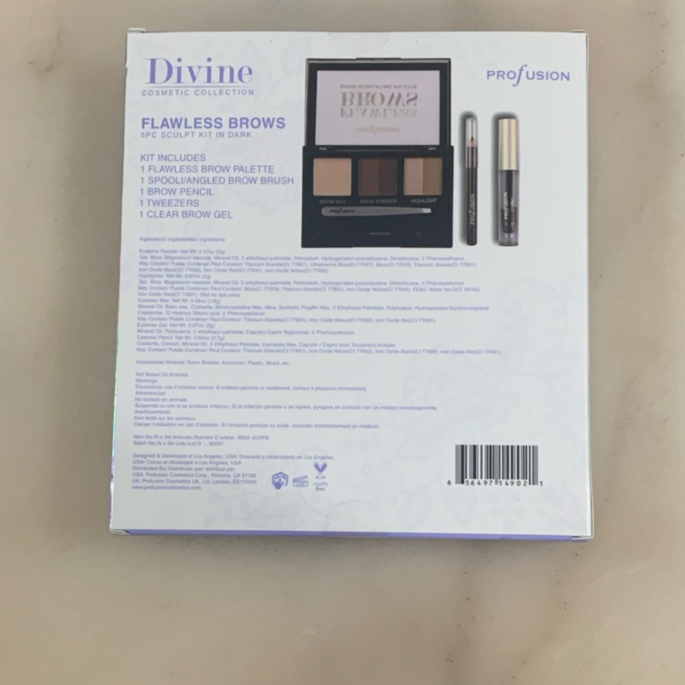 Profusion Divine Flawless Brows 5PC Kit Dark Powder Pencil Gel | eBay