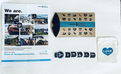 Genuine MY 3rd SUBARU EMBLEM BADGE OF OWNERSHIP + 5 Lifestyle Icons 3M ...