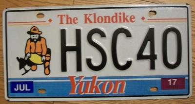 SINGLE YUKON, CANADA LICENSE PLATE - 2017 - HSC40 - THE KLONDIKE | eBay