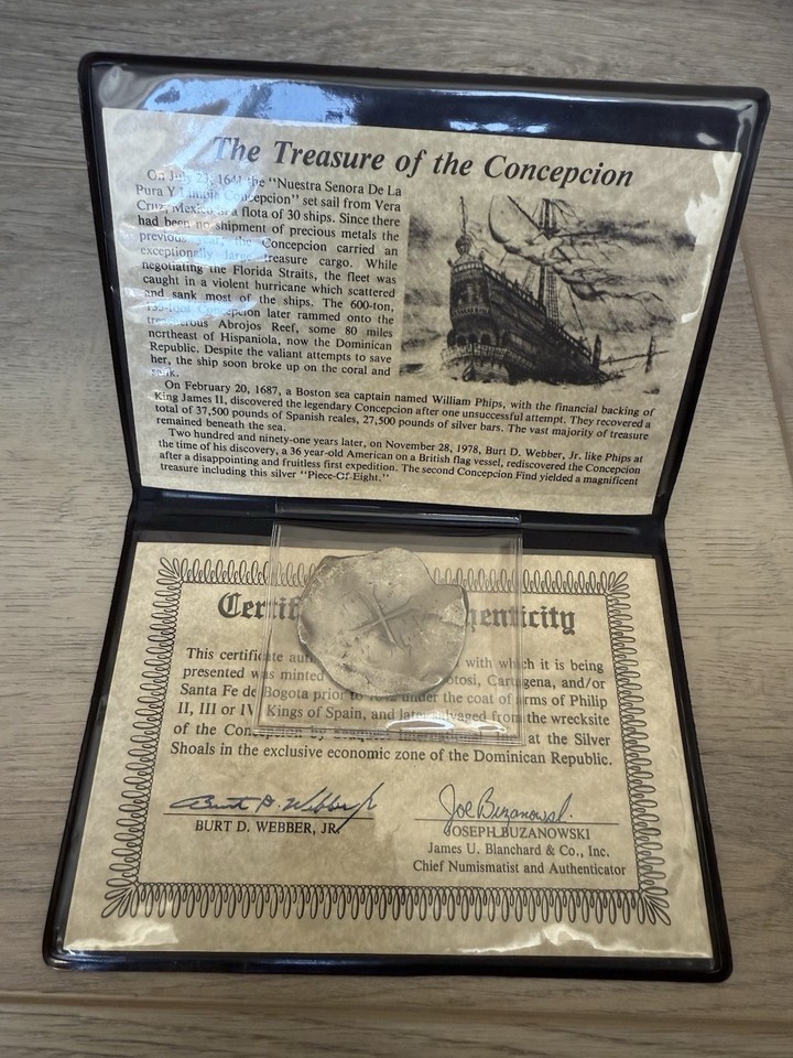 Concepcion 8 Reales Silver Shipwreck Coin – Authentic Spanish Colonial ...